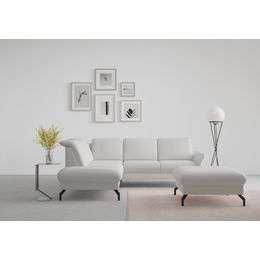 Sit & More Ecksofa SIT & MORE "Fashion L-Form", grau (hellgrau), B:250cm H:84cm T:207cm, Sofas, Ecksofa, wahlweise mit Kopfteilverstellung und Vorziehsitz, motorisch