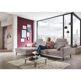 Ecksofa DIE PLANBAR "MP-IN20110 L-Form mit Kaltschaum-Polsterung", rosa (rose), B:302cm H:87cm T:178cm, 100% Polyester, Sofas, Ecksofa, optional mit Funktionen erh&auml;ltlich