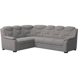 Ecksofa COTTA "Marcus L-Form", silber, B:263cm H:99cm T:211cm, 100% Polyester, Sofas, Ecksofa, wahlweise mit Bettfunktion & Stauraum