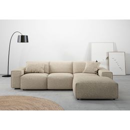 Ecksofa Home Affaire "Glimminge L-Form auch in Breitcord, Feincord + Easy care-Bezug", beige (sand), B:264cm H:71cm T:191cm, 96% Polyester, 4% Polyacryl, Sofas, Ecksofa, Breite 264, Zierkissen