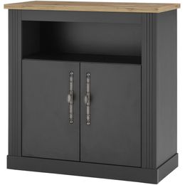 Kommode OTTO HOME "WESTMINSTER BESTSELLER", grau (dunkelgrau, wotan eiche), B:92cm H:95cm T:45cm, Sideboards, Kommode, im romantischen Landhausstil
