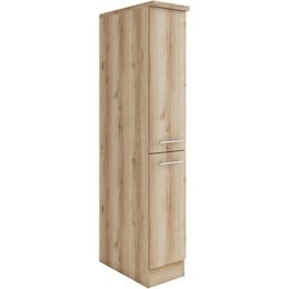 Apothekerschrank Optifit "Bella", beige (wildeiche, wildeiche, anthrazit), B:30cm H:174,4cm T:60cm, Holzwerkstoff, Schr&auml;nke, Apothekerschrank, Breite 30 cm, H&ouml;he 174,4 cm, 2 Ausz&uuml;ge