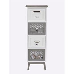 Kommode HEINE HOME, grau (wei&szlig;, grau), B:30cm H:90cm T:25cm, MDF, Sideboards, Kommode