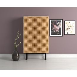 Highboard WOODMAN, braun (eiche), B:90cm H:140cm T:42cm, Sideboards, Highboard, Kommode im skandinavischen Design, FSC-zertifiziert