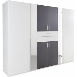 Kleiderschrank wimex "Vanea", wei&szlig; (wei&szlig;, graphit), B:270cm H:208cm T:58cm, Schr&auml;nke, Kleiderschrank