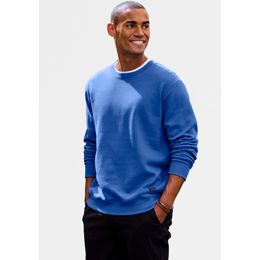 Sweatshirt John Devin, Herren, Gr. M (48/50), blau, angeraute Sweatware, Obermaterial: 60% Baumwolle, 40% Polyester, unifarben, regular fit normal, Rundhals, angesetztes B&uuml;ndchen, Sweatshirts Sweatshirt, Langarm, Pullover mit Rundhals, Baumwollmischung, Topseller