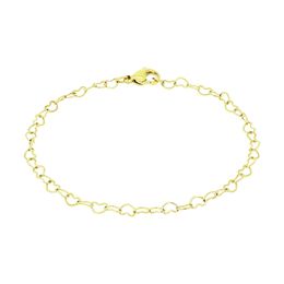 Armband Amor "Herzchenarmband", gelbgoldfarben, Armb&auml;nder, Damen, 19cm, Edelstahl, Armband