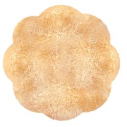Fellteppich Heitmann Felle "Bl&uuml;te - Lammfell farbig, Premium Qualit&auml;t", beige, H:60mm &Oslash;:140cm, Lammfell, Teppiche, Fellteppich, echtes Austral. Lammfell, &Oslash; 140 cm, besonders dicht & weich