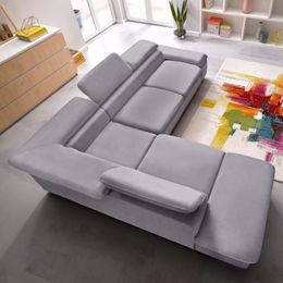 Sit & More Ecksofa SIT & MORE "Alcatraz L-Form", grau, B:272cm H:94cm T:226cm, Struktur fein (97% Polyester, 3% Polyamid);Luxus-Microfaser ALTARA NUBUCK (95% Polyester, 5% Baumwolle);Struktur (100% Polyester), Sofas, Ecksofa, wahlweise mit Bettfunktion