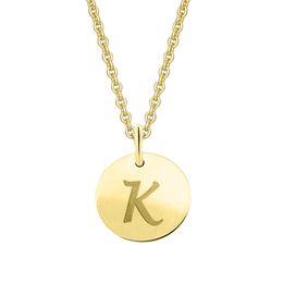 Kettenanh&auml;nger ONE ELEMENT "Buchstabe K Buchstaben Anh&auml;nger aus 333 Gelbgold &Oslash; 11,0 mm", gold, Schmuckanh&auml;nger, Damen, Gelbgold 333, Kettenanh&auml;nger