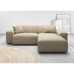 Ecksofa Home Affaire "Glimminge L-Form auch in Breitcord, Feincord + Easy care-Bezug", beige (sand), B:234cm H:71cm T:191cm, 95% Polyester, 5% Nylon, Sofas, Ecksofa, Breite 234, Zierkissen