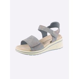 Sandalette Caprice, Damen, Gr. 37, eisblau, gemustert, Textil, Schuhe Sandalette