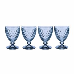 Villeroy & Boch Rotweinglas VILLEROY & BOCH "Rotweingl&auml;ser Boston Coloured 310 ml 4er Set", blau, Glas, Trinkgef&auml;&szlig;e, Rotweinglas