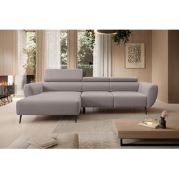 Ecksofa WERK2 "Alisson, mit elektrischer Sitztiefenverstellung, L-Form, Breite 277 cm", beige, B:277cm H:76cm T:174cm, 92% Polyester, 8% Nylon, Sofas, Ecksofa, Alisson &ndash; flexibler Komfort mit modernem Design und smarten Details.