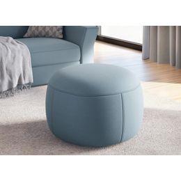 Sit & More Hocker SIT & MORE "Cadabra", blau (hellblau), B:64cm, Samtoptik (100% Polyester);Soft clean (98% Polyester, 2% Polyamid);Struktur fein (100% Polyester), Hocker, Hocker, Rundhocker, Durchmesser Sitzfl&auml;che 64 cm oder 104 cm