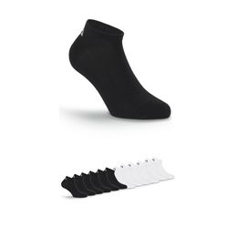Kurzsocken Fila "UNISEX INVISIBLE PLAIN SOCKS", Damen, Gr. 35-38, schwarz-wei&szlig; (schwarz, wei&szlig;), Baumwollmischung, elastisch, Socken Kurzsocken
