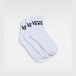 Socken Vans "CLASSIC HALF CREW 3er Pack", Damen, Gr. 38,5-42, wei&szlig;, Obermaterial: 71% Baumwolle, 23% Polyester, 2% Elasthan, 2% Elastodien, 2% Nylon, Socken Socken, f&uuml;r sportive Aktivit&auml;ten, sportlicher Stil, weiches Material
