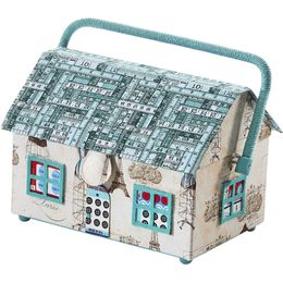 N&auml;hk&auml;stchen Locker "House", blau, B:25cm H:20cm T:17cm, MDF, Aufbewahrungsboxen, N&auml;hk&auml;stchen, N&auml;hkorb