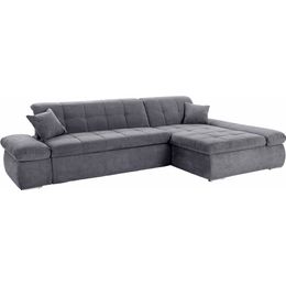Ecksofa DOMO collection "NMoric XXL, B/T/H: 300/172/80cm, L-Form", grau, B:300cm H:80cm T:172cm, Chenille (85% Polyester, 15% Acryl);Luxus-Microfaser (100% Polyester);Struktur ( 100% Polyester);Microfaser PRIMABELLE (100% Polyester), Sofas, Ecksofa, wahlweise mit Bettfunktion und Armlehnverstellung