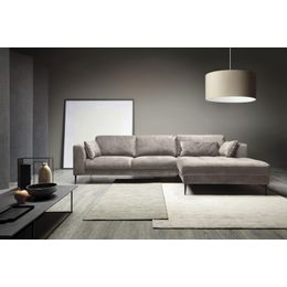 Ecksofa Trendmanufaktur "Luzi, wahlweise mit Schlaffunktion & Bettkasten. OTTOs Choice, L-Form", grau (cloud gray), B:280cm H:80cm T:168cm, 100% Polyester, Sofas, Ecksofa, Designsofa mit tollem Sitzkomfort, Metallf&uuml;&szlig;e schwarz, Breite 280 cm