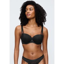 Balconette-BH Triumph "Palina Moonlight Kiss", Damen, Gr. 85, Cup D, schwarz, Spitze, Obermaterial: 62% Polyester, 25% Polyamid, 13% Elasthan, BHs Balconette-BH, Triumph x Palina Rojinski, gef&uuml;tterte Spacer-Cups, Spitze, Glitzergarn