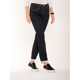 Thermojeans Classic Basics, Damen, Gr. 40, Normalgr&ouml;&szlig;en, schwarz (schwarz denim), 81% Baumwolle, 17% Polyester, 2% Elasthan, unifarben, lang, Jeans Thermojeans