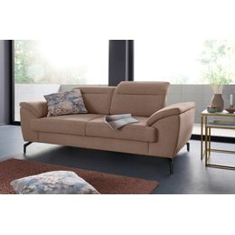 Sit & More 2-Sitzer SIT & MORE "Percy", beige, B:197cm T:112cm, Sofas, 2-Sitzer, 15 cm Fu&szlig;h&ouml;he, Sitztiefenverstellung, wahlweise Kopfteilverstellung