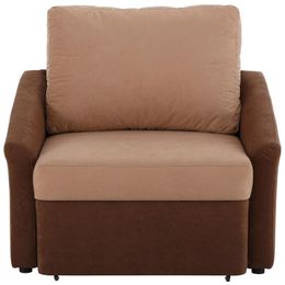 Schlafsofa Home Affaire "Sleepy", braun, B:108cm H:79cm T:94cm, Struktur grob/Kunstleder (90% Polyester, 10%Polyacryl);Struktur fein/Luxus-Microfaser (100% Polypropylen, 100% Polyester);Microfaser PRIMABELLE (100% Polyester), Sofas, Schlafsofa, mit Schlaffunktion und Boxspring Federung