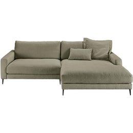 Ecksofa Home Affaire "Downtown, B/T/H: 272/190/84 cm L-Form", gr&uuml;n, B:272cm H:84cm T:190cm, 96% Polyester, 4% Polyacry, Sofas, Ecksofa, weicher Sitzkomfort auch in Cord und Boucl&eacute;, incl. Zierkissen