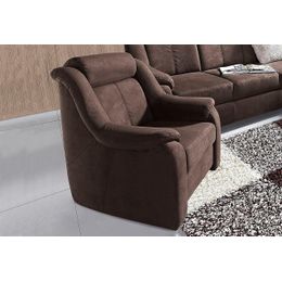 Sit & More Sessel SIT & MORE "Basel", braun, B:85cm H:98cm T:95cm, Luxus-Microfaser (aus 100% Polyester);NaturLEDER (echtes Rindsleder);SOFTLUX-Kunstleder;Altara Nubuck, die kuschelweiche Luxus-Microfaser (aus 100% Polyester), Sessel, Sessel