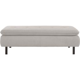 Hockerbank Home Affaire "Birkholm", silber, B:137cm H:44cm T:65cm, 98% Polyester 2% Polyamid, Hocker, Hockerbank, passend zur Serie "Birkholm", B/T/H: 137/65/44 cm
