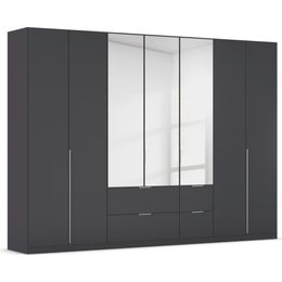 Dreht&uuml;renschrank OTTO HOME "Kleiderschrank Schrank Garderobe AGORDO mit Dekor- oder Hochglanzfront", grau (graumetallic), B:315cm H:229cm T:54cm, Holzwerkstoff, Schr&auml;nke, Dreht&uuml;renschrank, mit Au&szlig;enschubk&auml;sten, in 7 Breiten und 2 H&ouml;hen MADE IN GERMANY