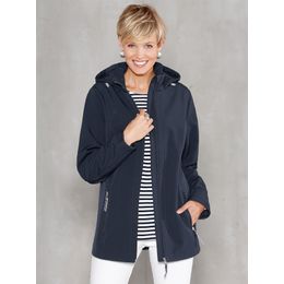 Softshelljacke Classic Basics, Damen, Gr. 38, blau (marine), 94% Polyester, 6% Elasthan, Innenseite:100% Polyester, unifarben, figurumspielend, Jacken Softshelljacke