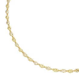 Goldkette Luigi Merano "Kette Singapurkette bicolor, Gelbgold 375", bunt (goldfarbig, silberfarbig, bicolor), Halsketten, Damen, Gelbgold 375, Goldkette