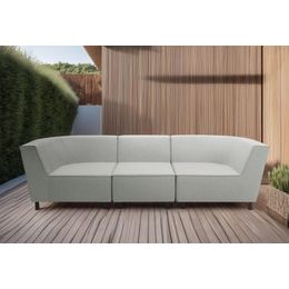 3-Sitzer DOMO collection "Sonna, individuell zusammenstellbar", silber, B:279cm H:77cm T:103cm, 100% Olefin, Sofas, 3-Sitzer, Gartenlounge-Set oder Einzelelemente, Outdoor