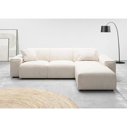 Ecksofa Home Affaire "Glimminge L-Form auch in Breitcord, Feincord + Easy care-Bezug", wei&szlig;, B:264cm H:71cm T:191cm, 95% Polyester, 5% Nylon, Sofas, Ecksofa, Breite 264, Zierkissen