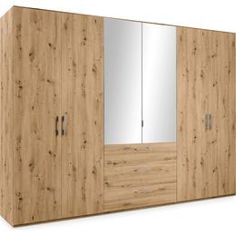 Dreht&uuml;renschrank "Henderson", braun (eiche artisan), B:301cm H:223cm T:60cm, Holzwerkstoff, SET ONE BY Musterring, Schr&auml;nke, Dreht&uuml;renschrank, mit Spiegel und 3 Schubladen, inkl. Fachb&ouml;den und Kleiderstangen