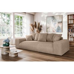 Big-Sofa Home Affaire "LAKESIDE 3-Sitzer Schlafsofa mit Bettkasten, Breite 256,5 cm", braun, B:256,5cm H:82cm T:122cm, 83% Polyester, 17% Nylon, Sofas, Big-Sofa, Liegefl&auml;che 168,5x195 cm, hoher Sitzkomfort, Ma&szlig;e B/T/H: 256/122/82cm