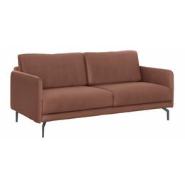 2-Sitzer "CR.450, Designsofa, Loungesofa", braun (signalbraun 534, 44), B:150cm H:85cm T:95cm, NaturLEDER OSKAR (echtes Rindsleder);Chenille COCO (72% Polyester 15% Baumwolle 13% Polyacryl), CREATION BY ROLF BENZ, Sofas, 2-Sitzer, Armlehne sehr schmal, Alugussf&uuml;&szlig;e in umbragrau, Breite 150 cm