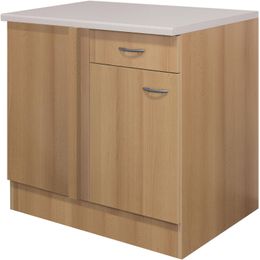 Eckunterschrank Flex-Well "Nano", braun (buche nachbildung), B:110cm H:85cm T:60cm, Holzwerkstoff, Schr&auml;nke, Eckunterschrank, (B x H x T) 110/60 x 86 x 60 cm