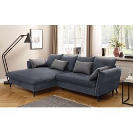 Ecksofa Home Affaire "Tirano, moderne Optik, komfortabel, Breite 274cm,L-Form", grau (anthrazit), B:274cm H:88cm T:170cm, Sofas, Ecksofa, wahlweise mit Bettfunktion und Bettkasten