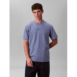 T-Shirt Calvin Klein "SS STRETCH PIQUE NANO EASY TEE", Herren, Gr. L, dusty sailor blau, Piqu&eacute;, Obermaterial: 95% Baumwolle, 5% Elasthan, unifarben, regular fit normal, Rundhals, eingesetzt abgesteppte Kante, Shirts T-Shirt, Mit Rundhalsausschnitt