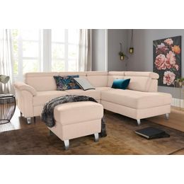 Sit & More Ecksofa SIT & MORE "Arngast L-Form", beige (creme), B:245cm H:84cm T:194cm, Sofas, Ecksofa, inklusive Kopfteilverstellung und Federkern