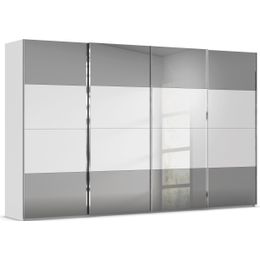 Schwebet&uuml;renschrank Rauch "Kleiderschrank Schrank Garderobe Schlafzimmerschrank SCALE-FYRA", grau (seidengrau, grauspiegel, griffleisten chrom), B:360cm H:223cm T:68cm, Holzwerkstoff, Schr&auml;nke, Schwebet&uuml;renschrank, edle T&uuml;ren viergeteilt Front Spiegel-Mix viele Farben MADE IN GERMANY