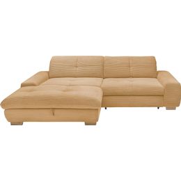 Ecksofa "SO 1200 inkl. Sitztiefen- & R&uuml;ckenverstellung f&uuml;r hohen Sitzkomfort", gelb (honey gelb gct 95), B:276cm H:89cm T:198cm, 100% Polyester, SET ONE BY Musterring, Sofas, Ecksofa, wahlweise mit Bettfunktion und Stauraum, L-Form, auch in Cord Bezug