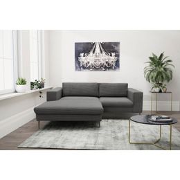 Ecksofa DOMO collection "Modica kompakt und elegant, Breite 244, L-Form", grau, B:244cm H:83cm T:173cm, 100% Polyester, Sofas, Ecksofa, moderne Optik mit extrabreiter Recamiere, auch in Cord