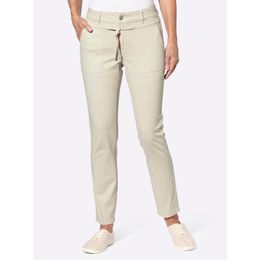 Bequeme Jeans Classic Basics, Damen, Gr. 23, Kurzgr&ouml;&szlig;en, beige (sand), 98% Baumwolle, 2% Elasthan, unifarben, lang, Jeans Bequeme Jeans