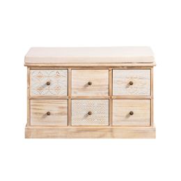 Bank HEINE HOME, beige (natur, wei&szlig;), B:78cm H:50cm T:35cm, Holz, MDF, Sitzb&auml;nke, Bank