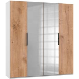Kleiderschrank wimex "Level by fresh to go", wei&szlig; (wei&szlig;, plankeneichefarben), B:200cm H:216cm T:58cm, Schr&auml;nke, Kleiderschrank, mit Spiegelt&uuml;ren