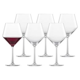 Rotweinglas ZWIESEL GLAS "Burgundergl&auml;ser Pure 692 ml 6er Set transparent", bunt (transparent), 6 tlg., Glas, Trinkgef&auml;&szlig;e, Rotweinglas